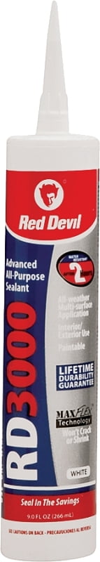 Red Devil 0986 RD3000 Advanced All-Purpose Sealant, 9 Oz, White, Tube ...