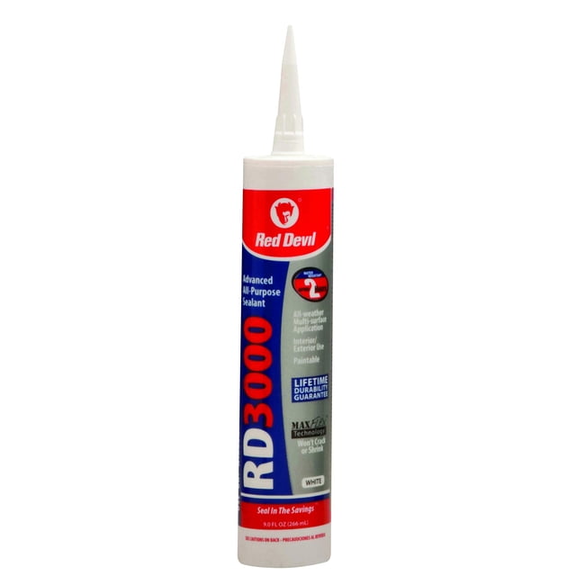 Red Devil 0986 RD3000 Advanced All Purpose Sealant, 9 oz., White, Case ...