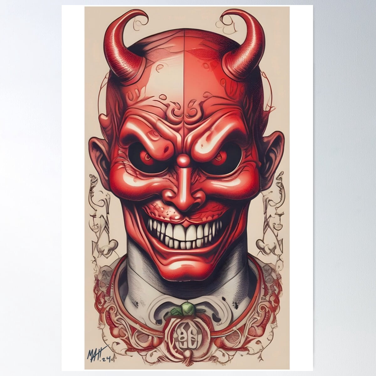 Red Devil Poster Wall Art, Modern Wall Decor For Living Room Bedroom ...