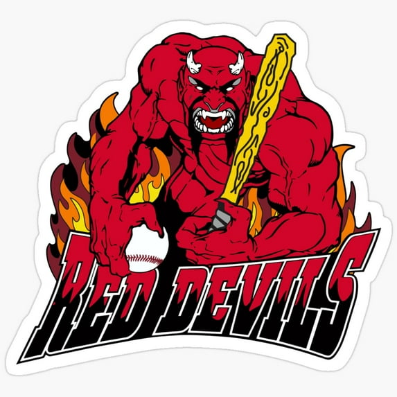 Red Devils Baseball Logo Sticker Phone Decal Water Bottle Stickers Car ...