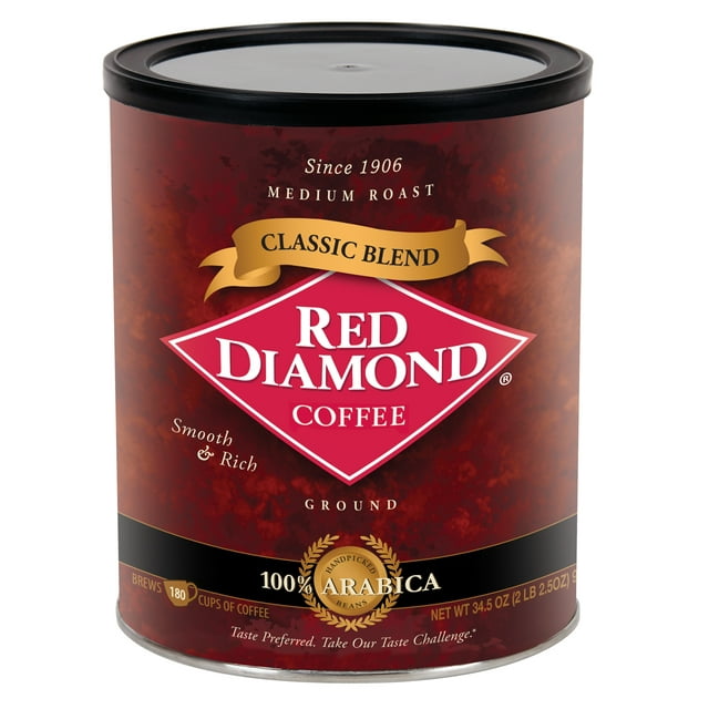 Red Diamond Classic Blend Ground Coffee, Medium Roast, 34.5 oz ...