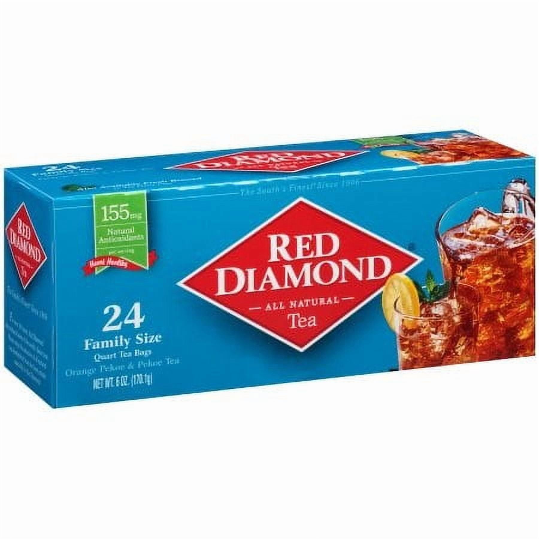 Red Diamond Pekoe and Orange Pekoe Tea Bags, Iced Tea, Family Size, 24 ...