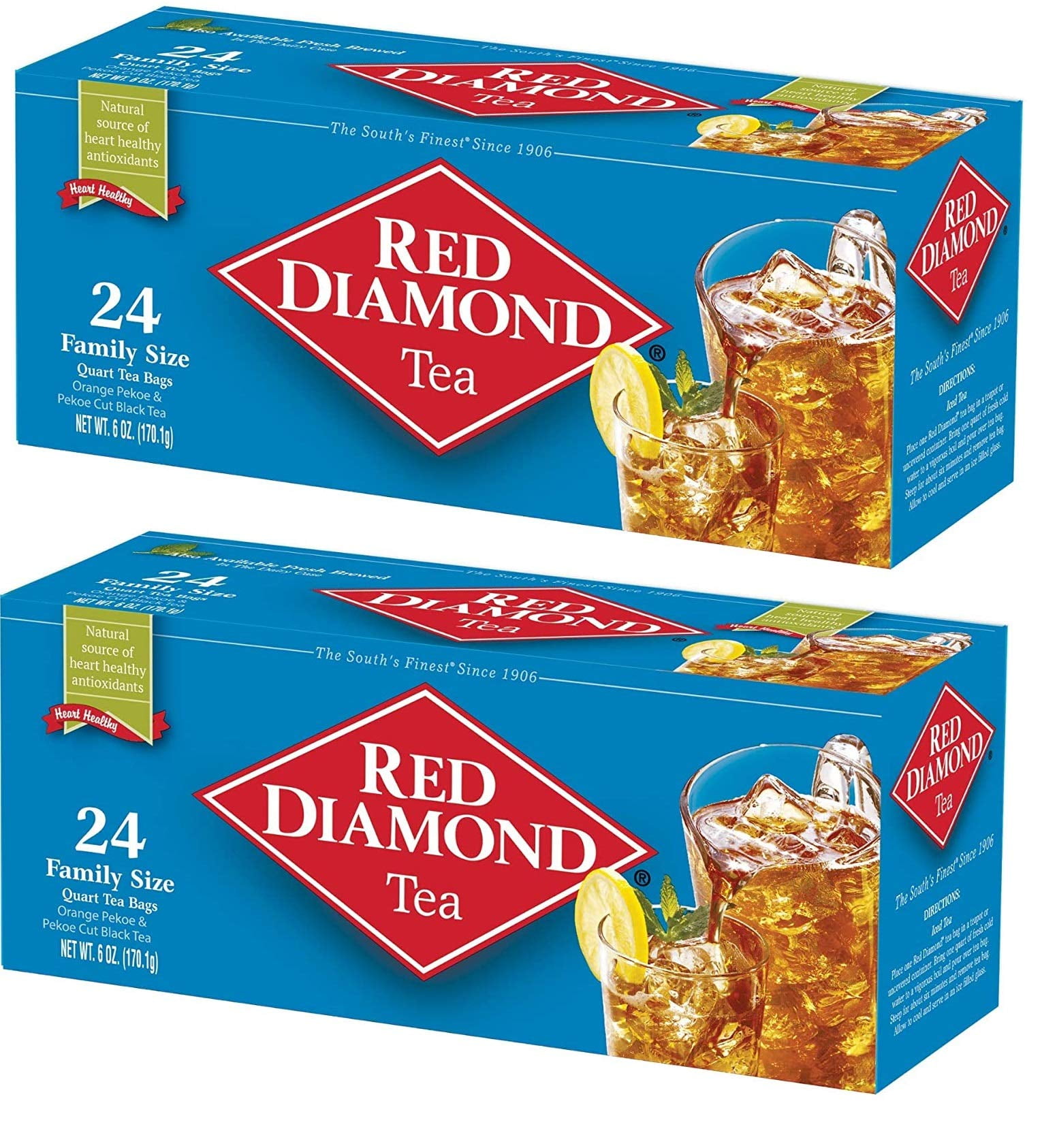 Red Diamond Tea Family Size Pekoe, 48ct Tea Bags, Antioxidants ...