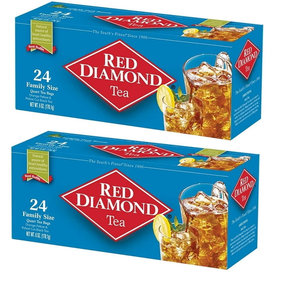 Red Diamond Tea Family Size Pekoe, 48ct Tea Bags, Antioxidants ...