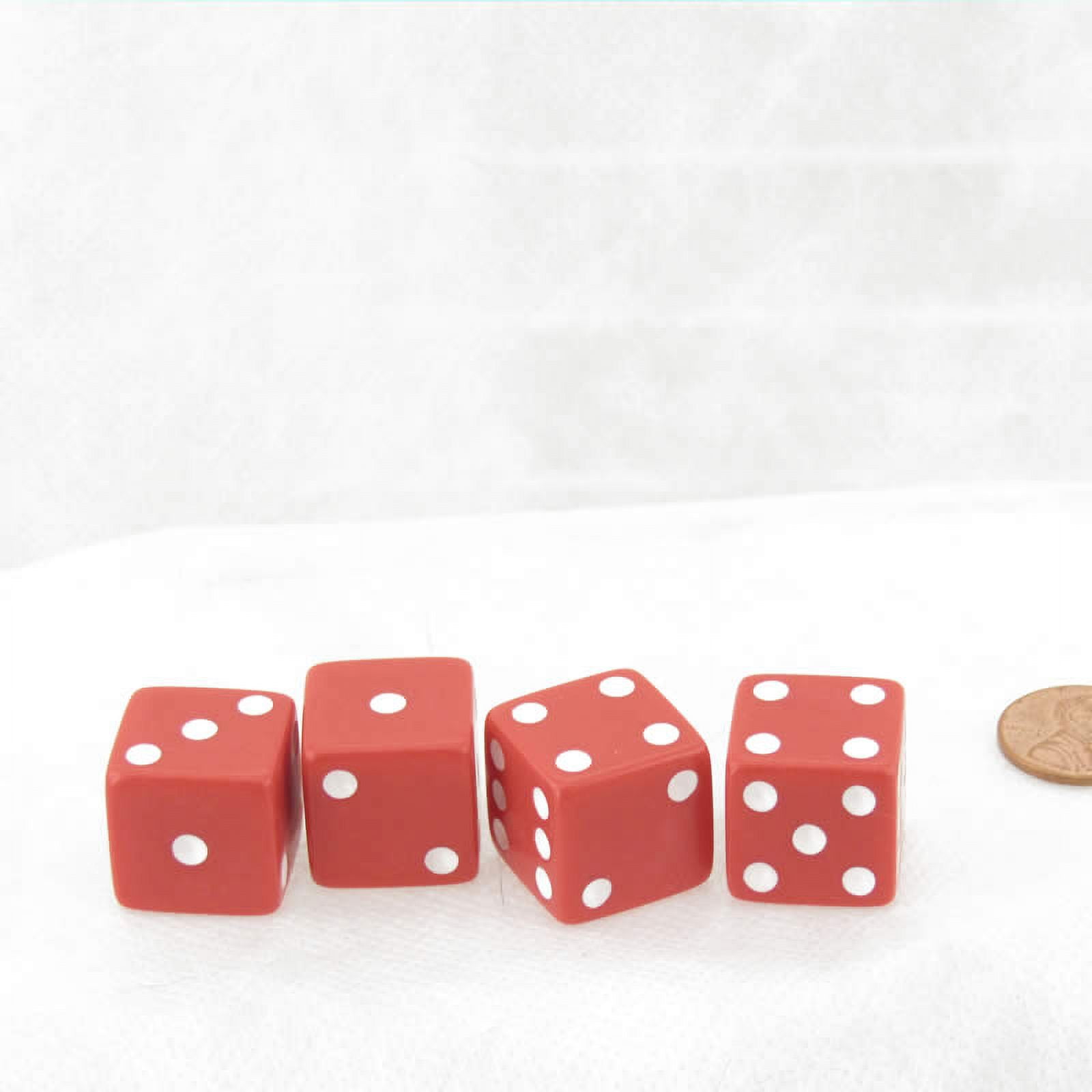 Red Dice with White Pips Squared Corners 19mm (3/4in) Pack of 4 ...