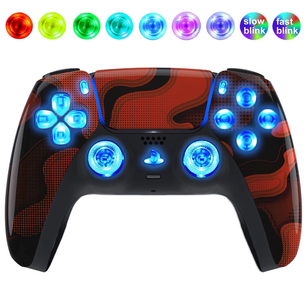 Red Digital Silent Modz LED Light-Up Buttons Wireless Custom Controller ...