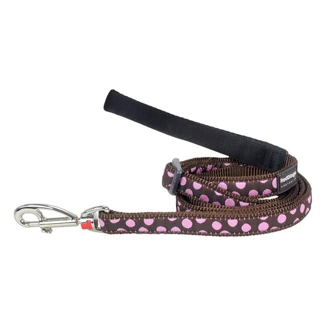 Red Dingo L6-S1-BR-15 Dog Lead Design Pink Spots on Brown - Small 6ft ...
