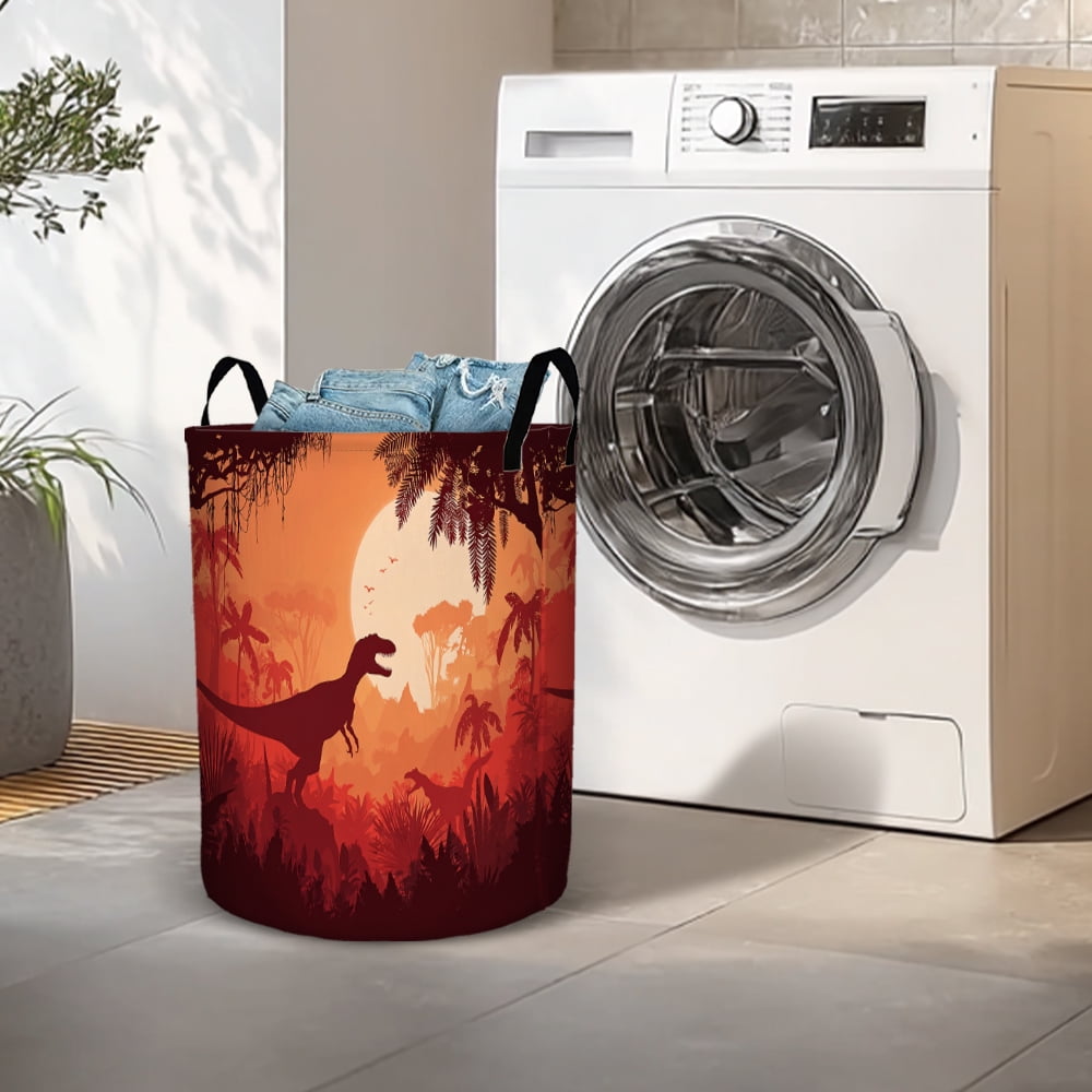 Red Dinosaur Pattern Folding Laundry Hamper - Waterproof Laundry Hamper ...