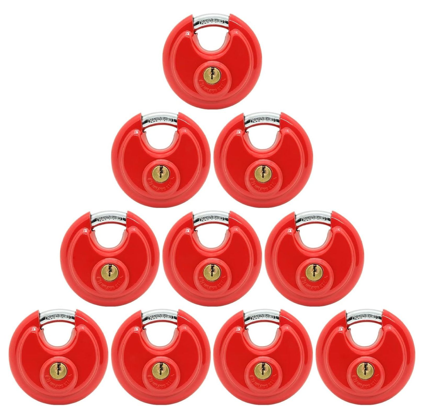Red Disc Padlock 2-3/4" (70mm) Premium self Storage Lock (10) - Walmart.com