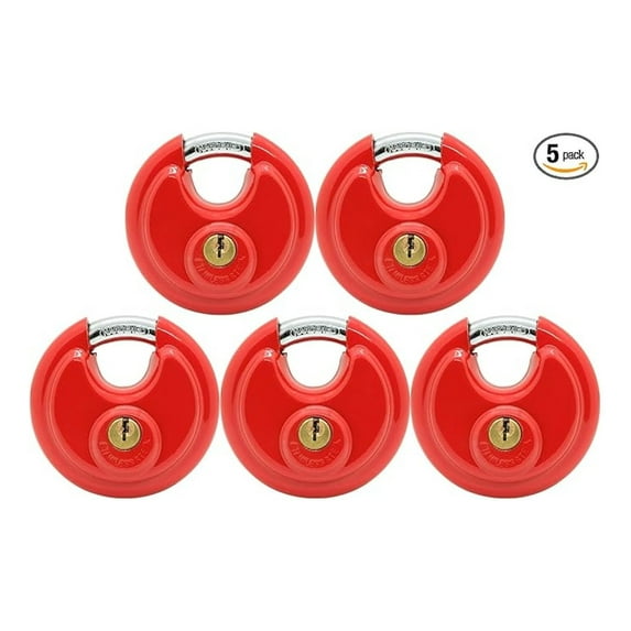 Red Disc Padlock 2-3/4" (70mm) Premium self Storage Lock (5) - Walmart.com