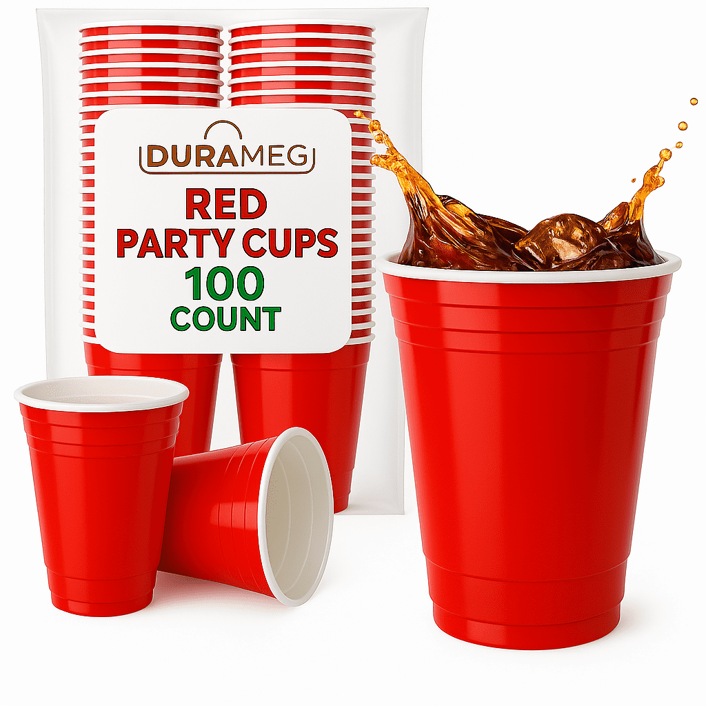 Red Disposable Large Plastic Cups for Party & Fun Pong Games - 16 oz ...