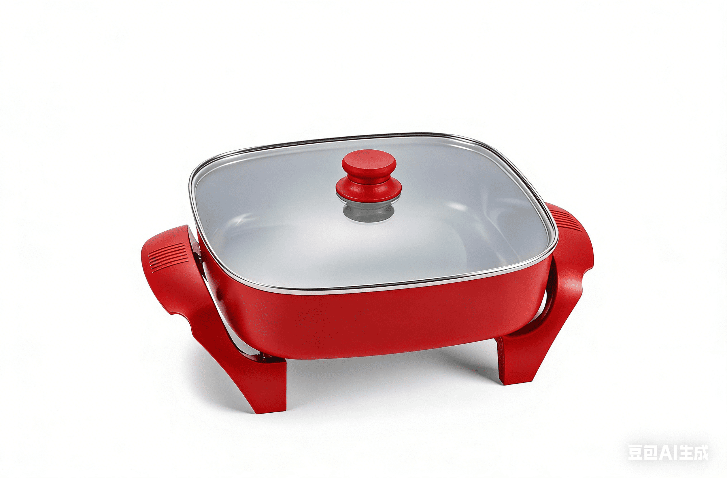Red Divided Electric Hot Pot, 1500W Fast Heating Shabu Shabu Pot with ...