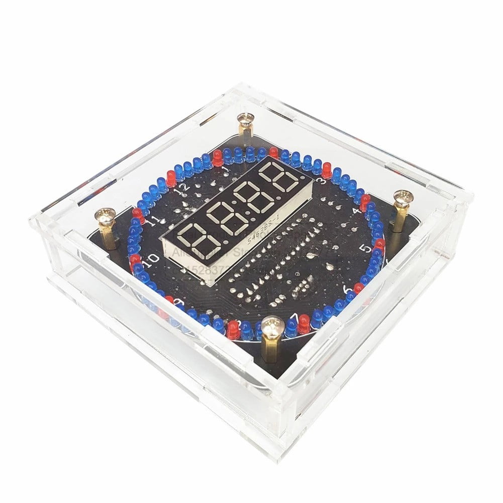 Red-Diy Electronic Clock Kit Rotating Led Ic Chip Ds1302 Scm Learning ...