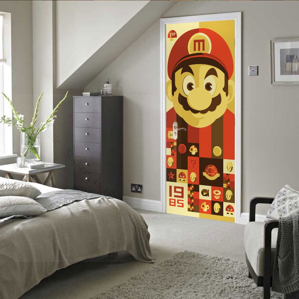 Red Door Stickers Decorative Sticker Self-adhesive Waterproof Phone ...