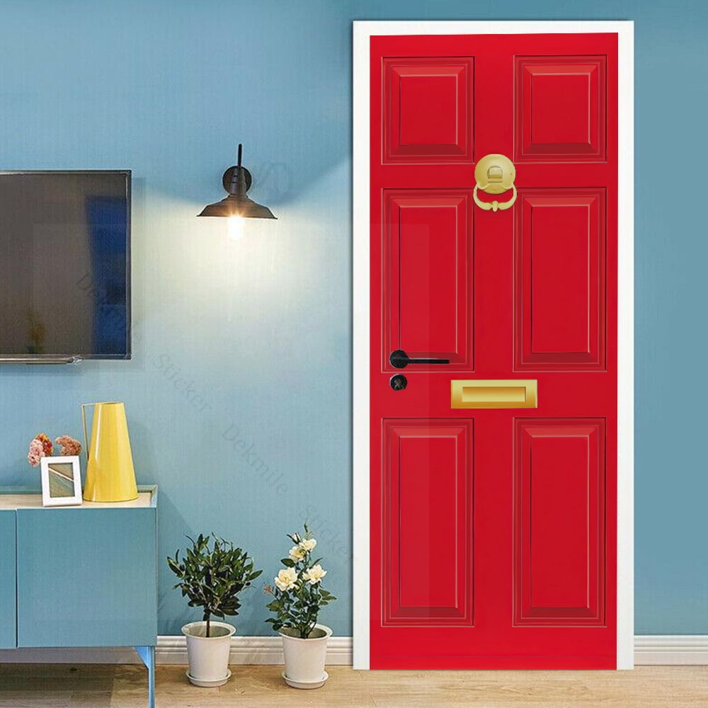 Red Door Stickers Decorative Sticker Self-adhesive Waterproof Phone ...