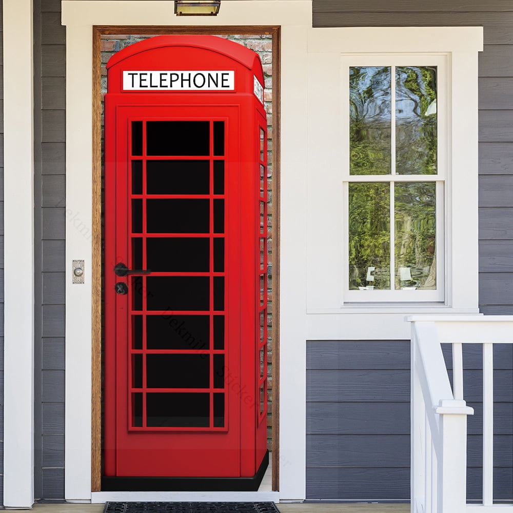 Red Door Stickers Decorative Sticker Self-adhesive Waterproof Phone ...