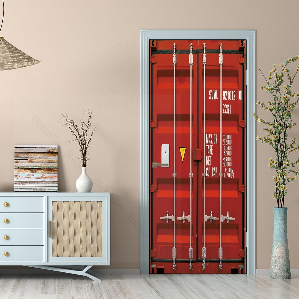 Red Door Stickers Decorative Sticker Self-adhesive Waterproof Phone ...