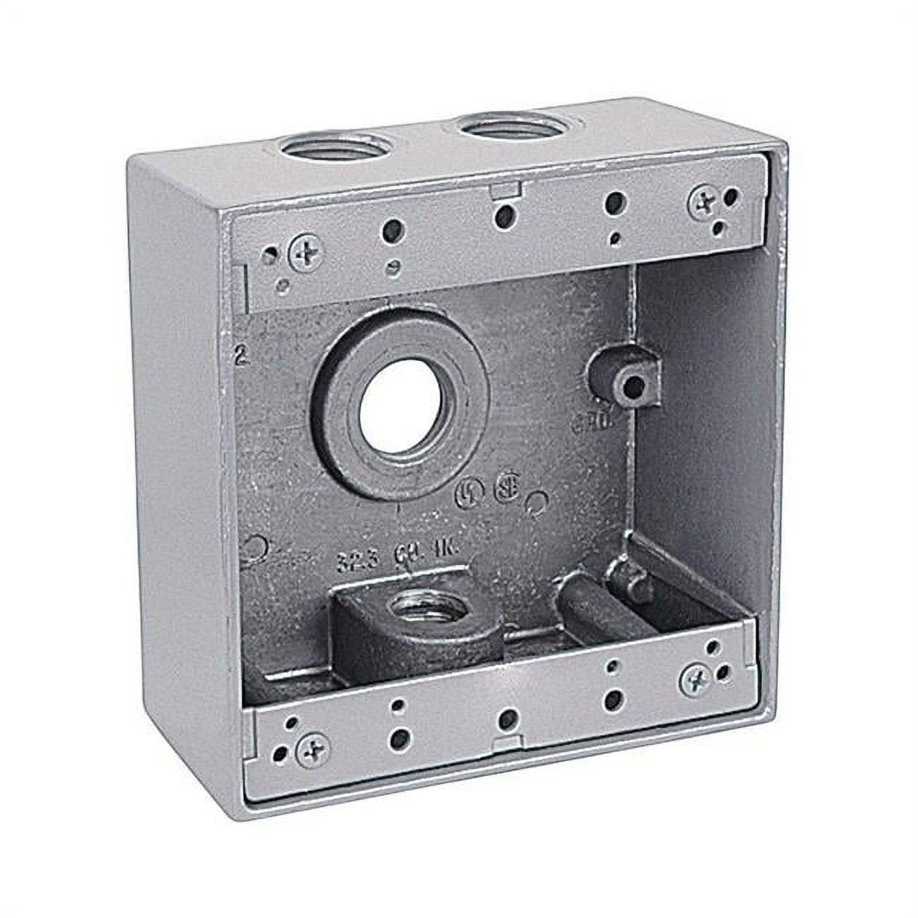 Red Dot 2IH3-1 Aluminum Weatherproof Electrical Outlet Box, 2 Gang, (3 ...