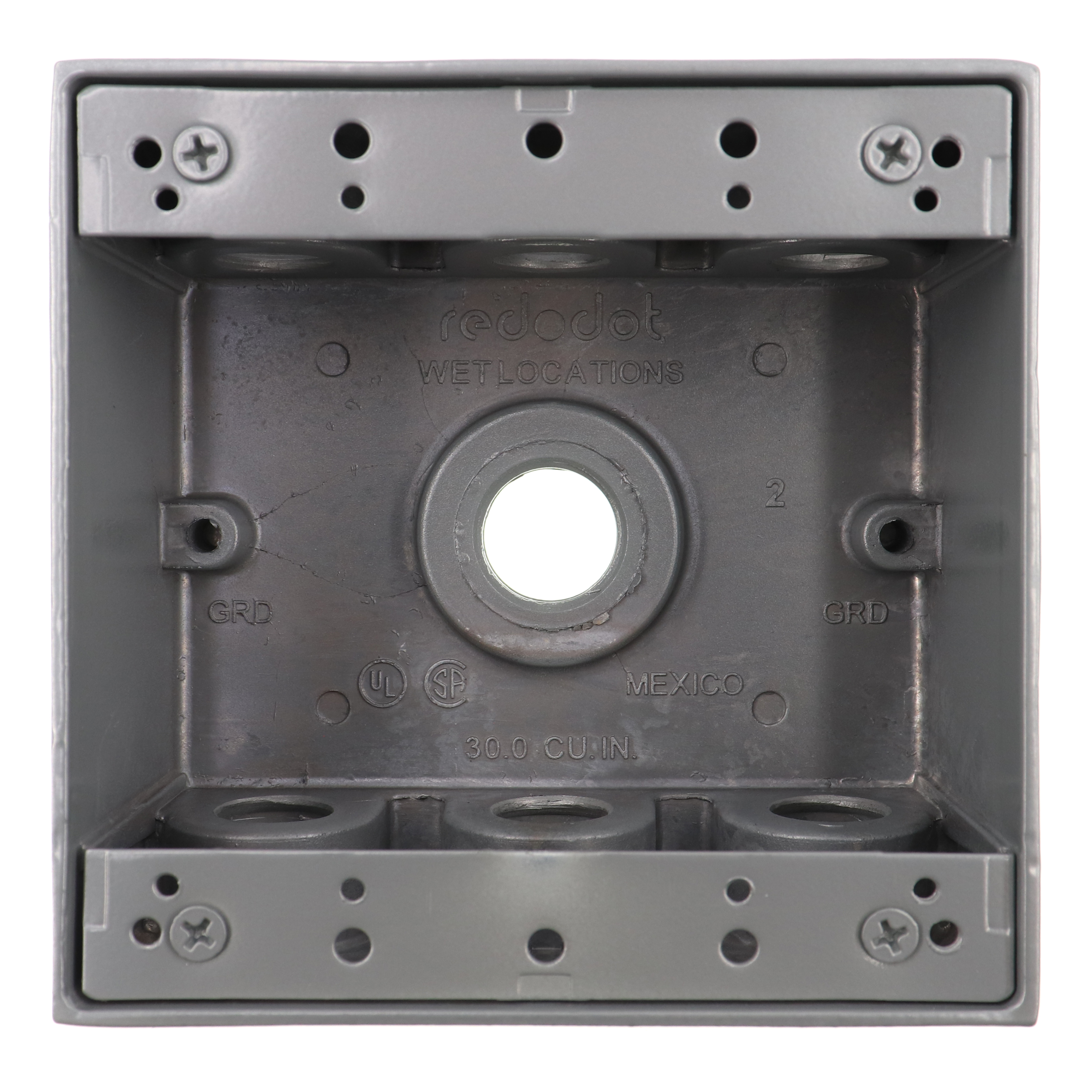 Red Dot 2IH7-1 Aluminum Weatherproof Electrical Outlet Box, 2 Gang, (7 ...
