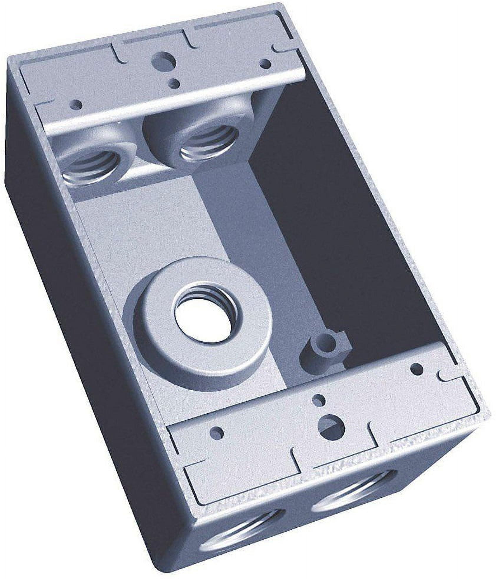 Red Dot IH5-2-LM Aluminum Weatherproof Electrical Outlet Box, 1 Gang, (5) 3/4-Inch KO's, 2.6 ...