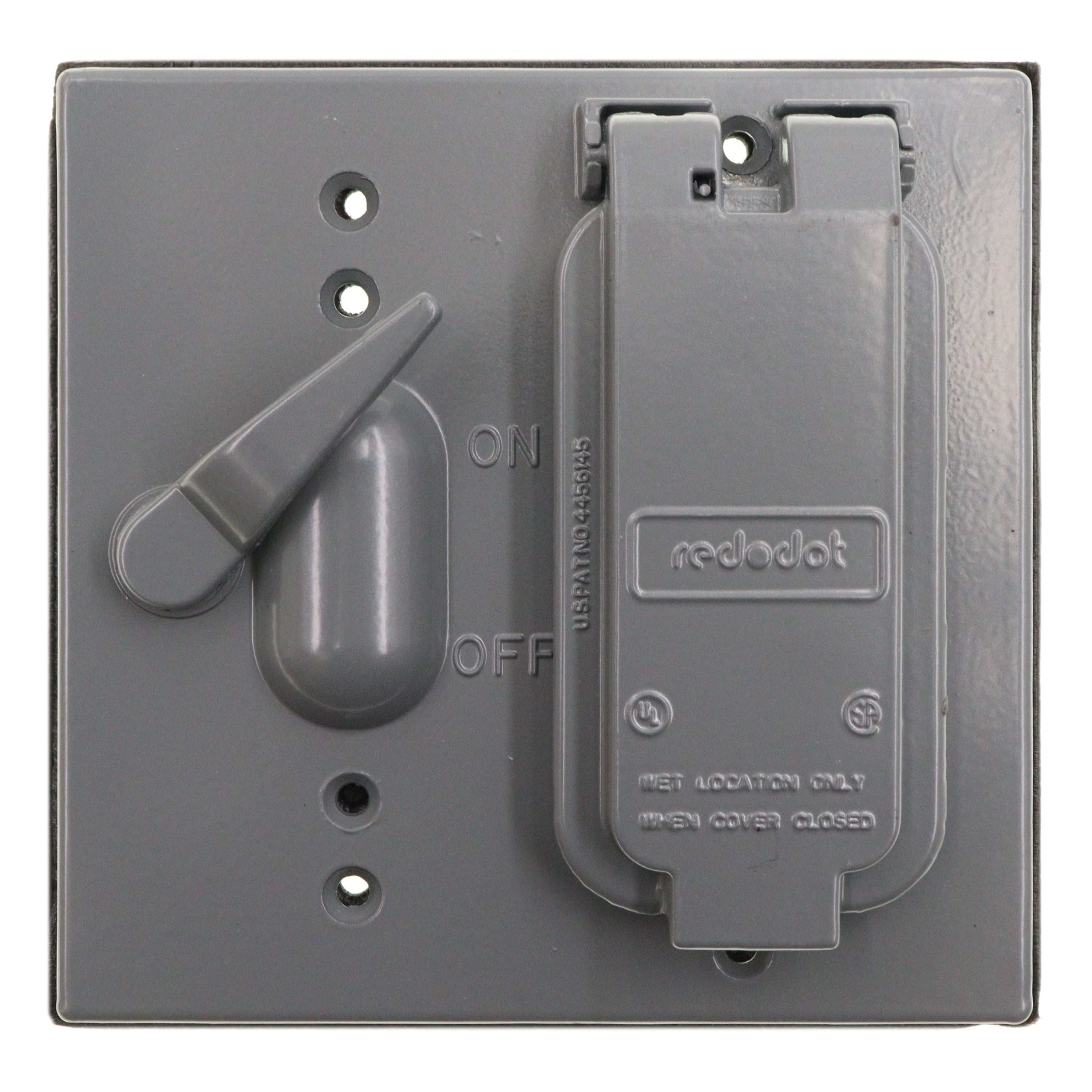 Red Dot S419E Weatherproof/Outdoor Outlet/GFCI & Switch Cover Plate, 2 ...