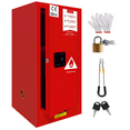 Red Double-Wall Fireproof Flammable Liquid Cabinet with 3-Point Lock, 5 ...