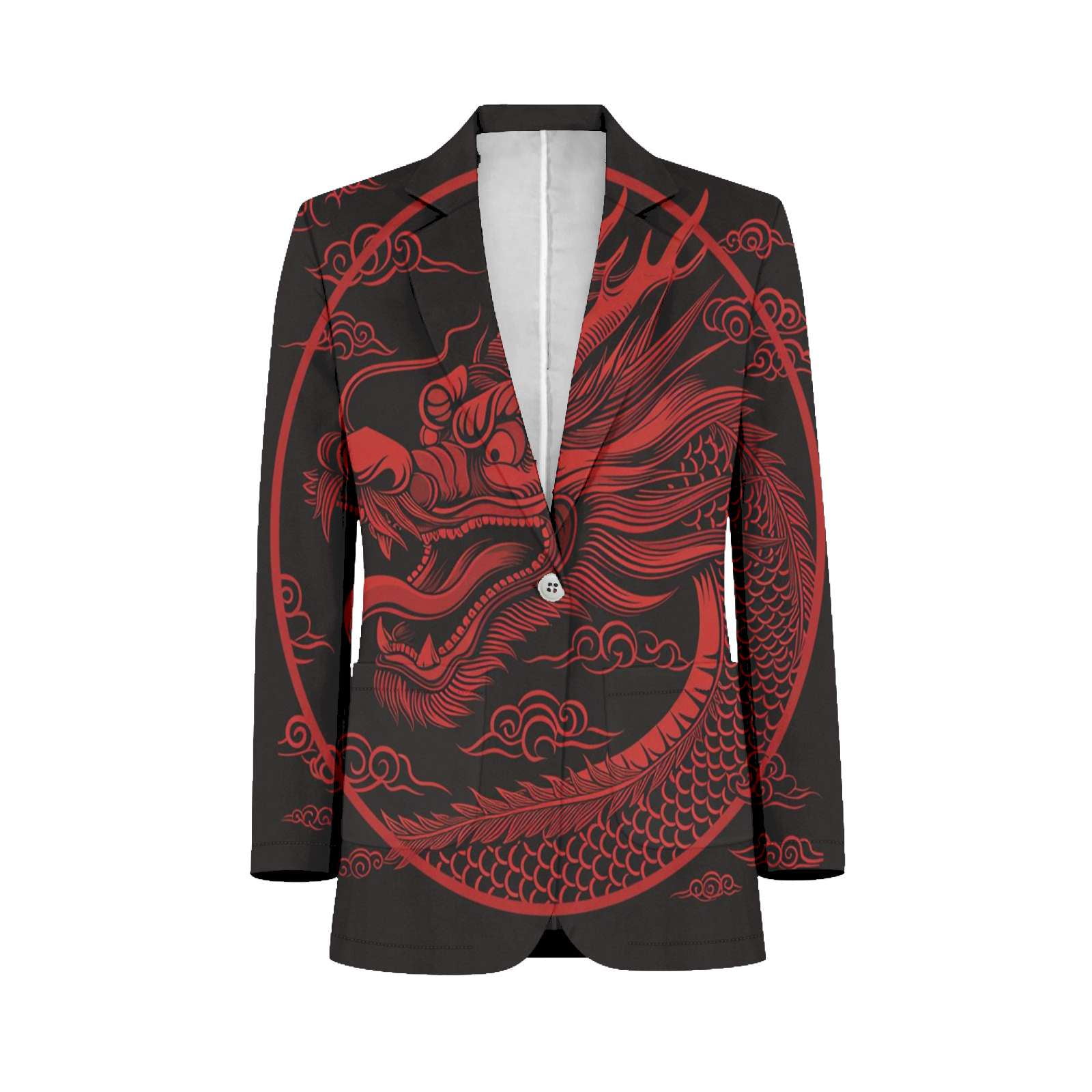 Red Dragon Circle Art Customized Men's Suits full man Shawl Collar ...