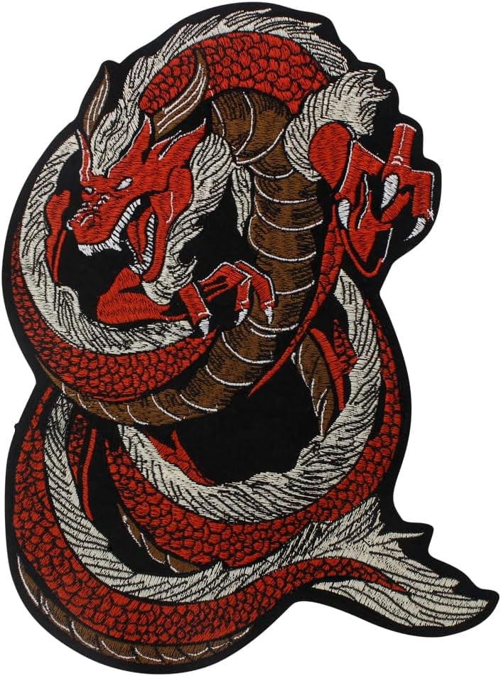 Red Dragon Clothes Patches Embroidered Iron on Sew on Patches for ...