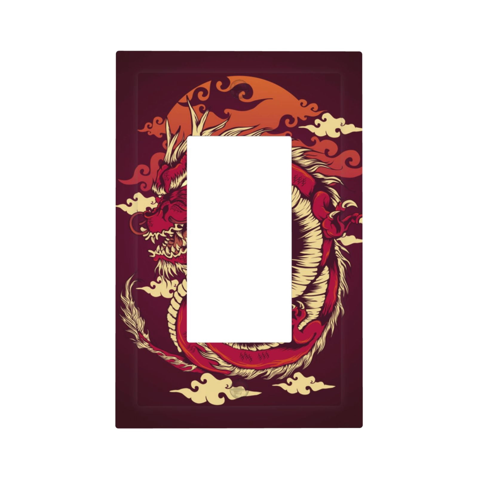 Red Dragon Cloud Japan Traditional Single Gang Wall Plate 1 Gang ...