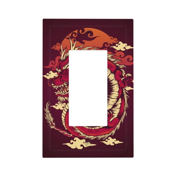 Red Dragon Cloud Japan Traditional Single Gang Wall Plate 1 Gang ...
