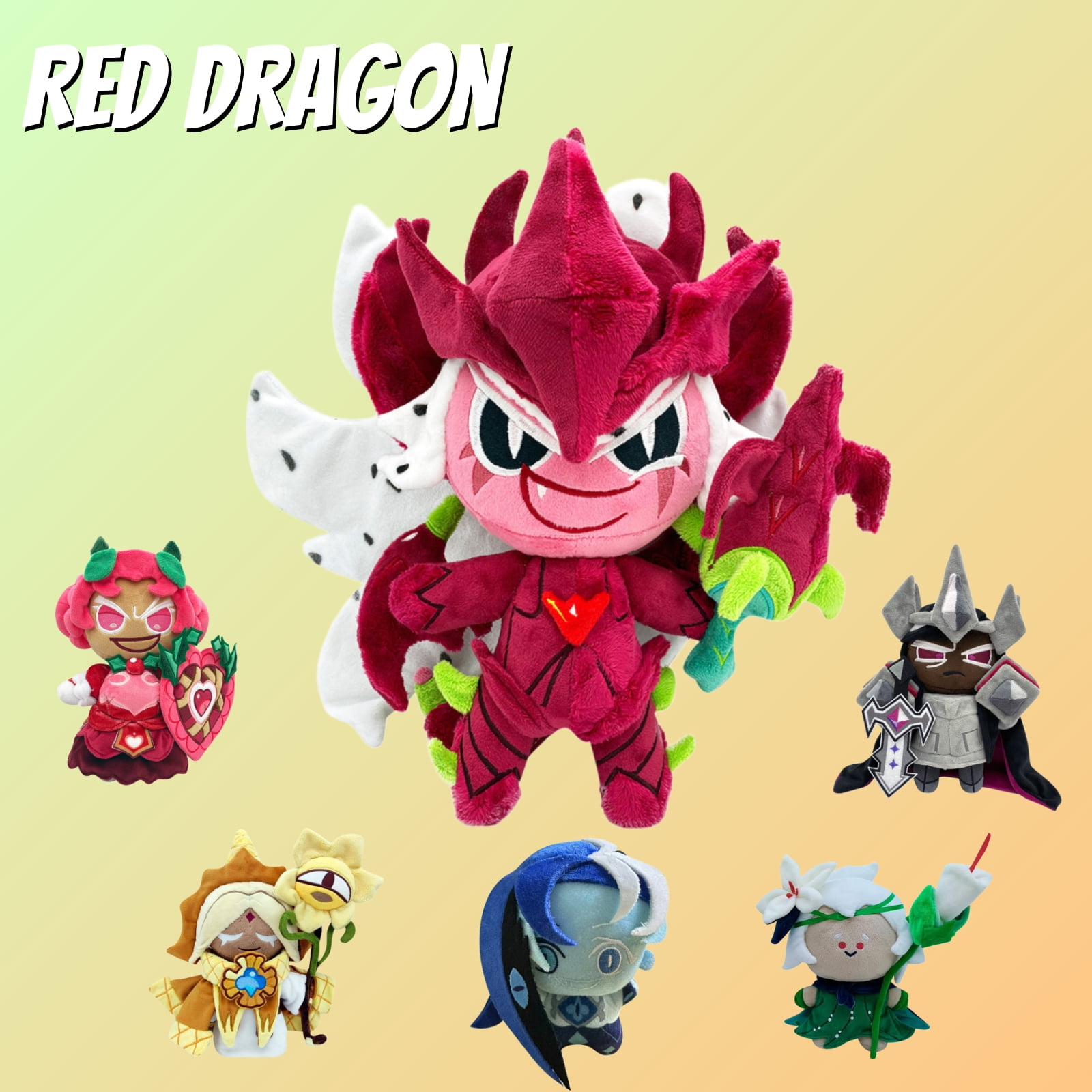 Red Dragon Cookie Plush, 9.8 Inches, Soft and Adorable Stuffed Toy ...