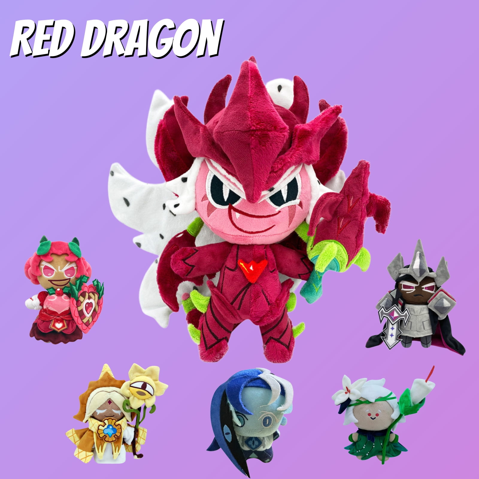 Red Dragon Cookie Plush, Soft and Cuddly, Official Cookie Run Kingdom ...