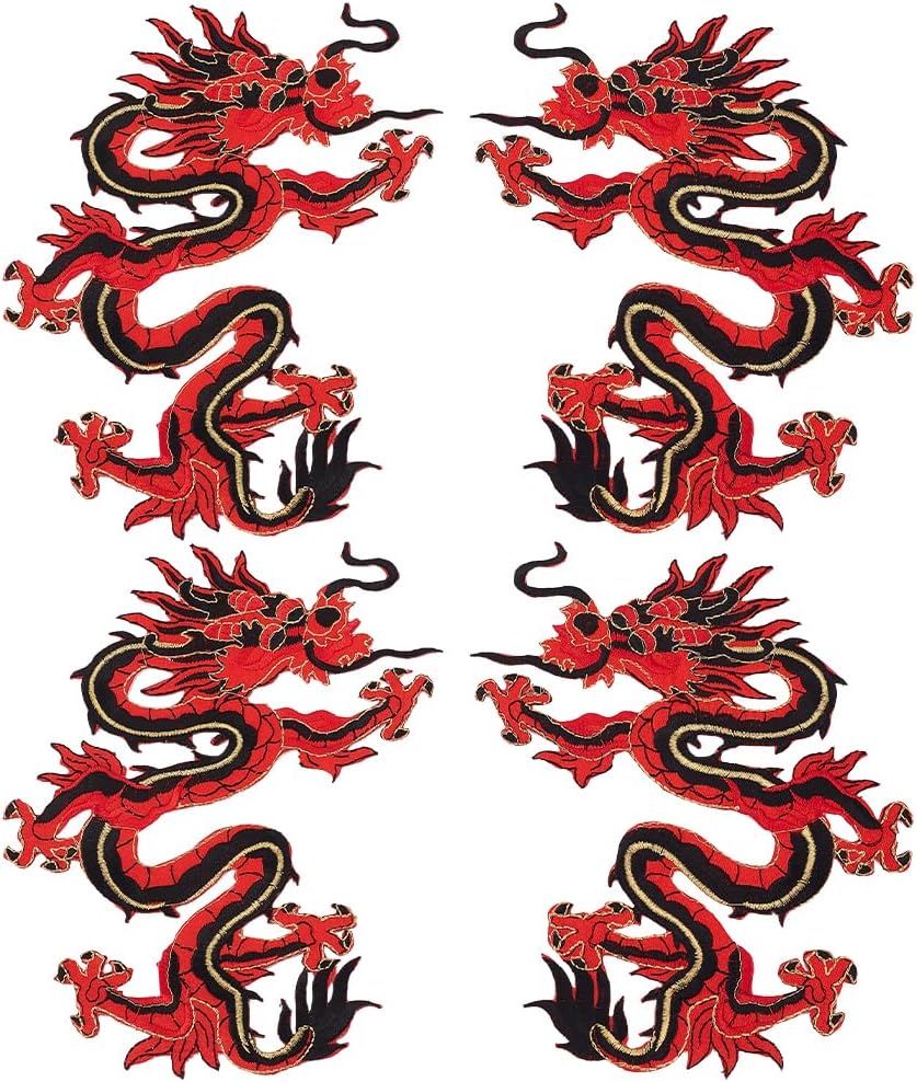 Red Dragon Embroidery Appliques Dragon Embroidery Iron on/Sew on ...
