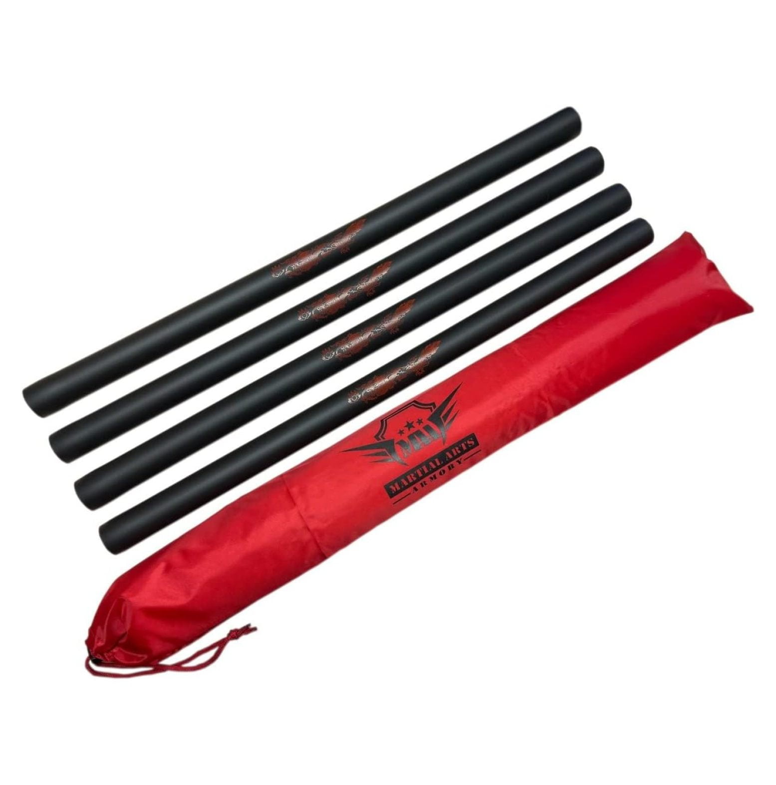 Red Dragon Foam Padded Escrima Sticks with Carry Bag Case - 4 Pack ...
