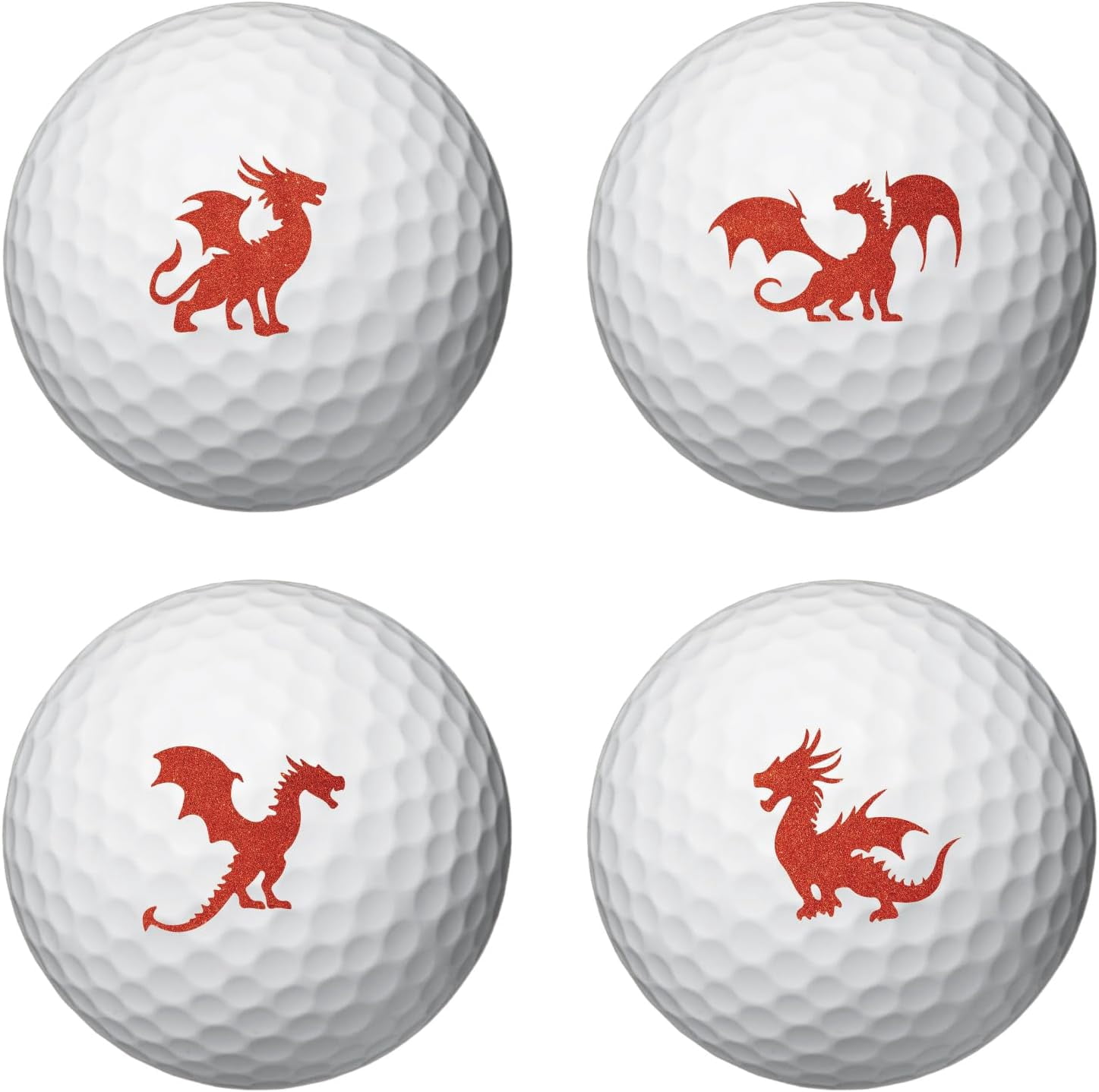 Red Dragon Golf Ball Markers 2 Sheets Dragon Silhouette Golf Ball ...