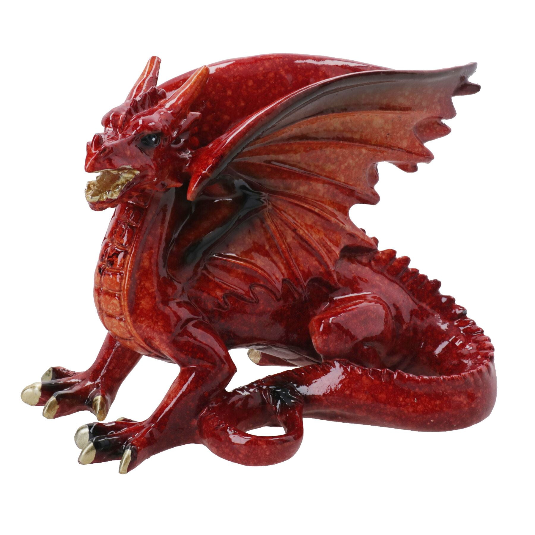 Red Dragon Lying Resin Fantasy Sculpture Statue House Home Ornament ...