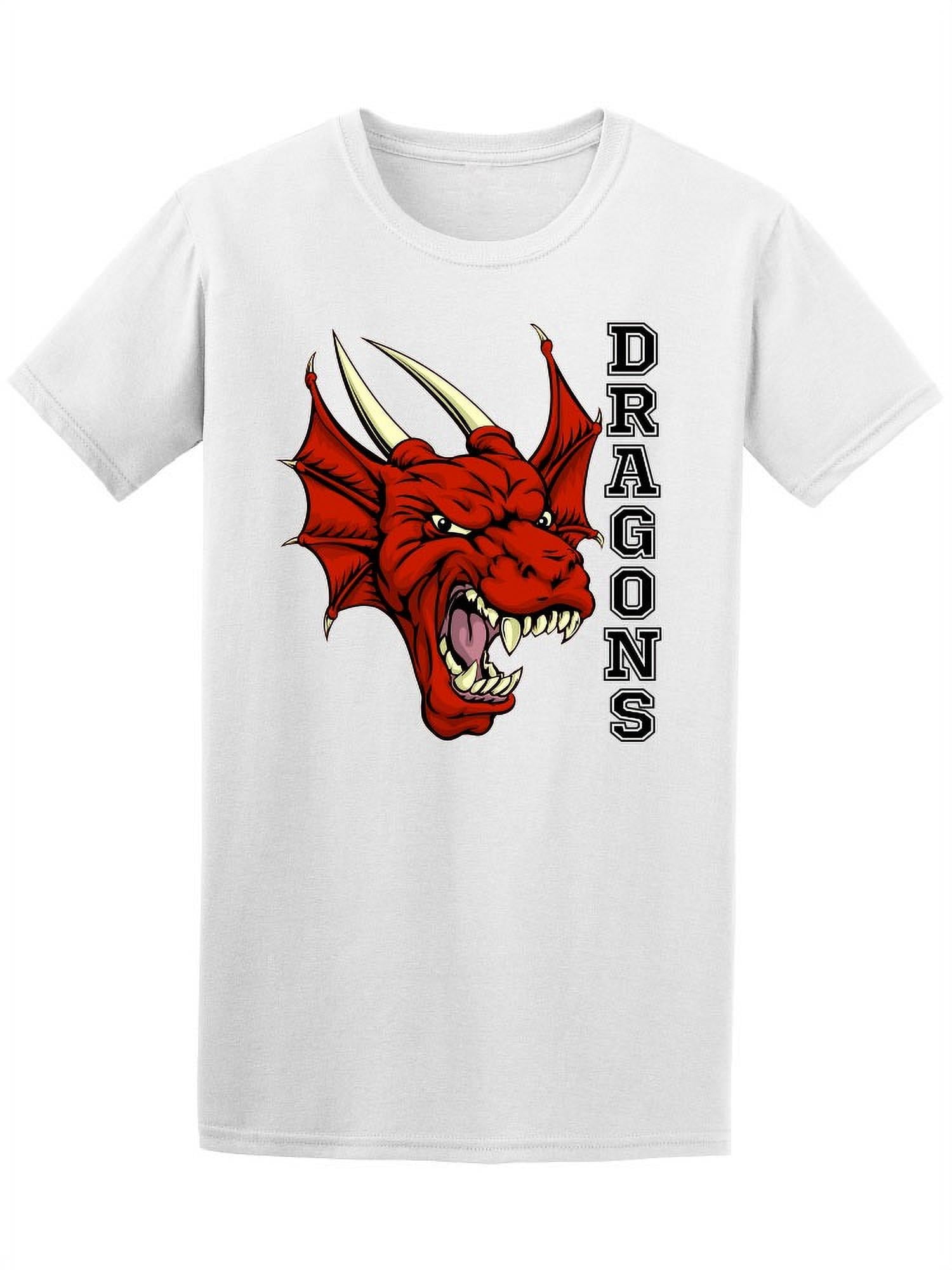 Red Dragon Sports Team Mascot T-Shirt Men -Image by Shutterstock, Male ...