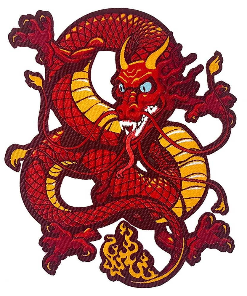 Red Dragon - Woven Patch - 4" x 5" - Walmart.com