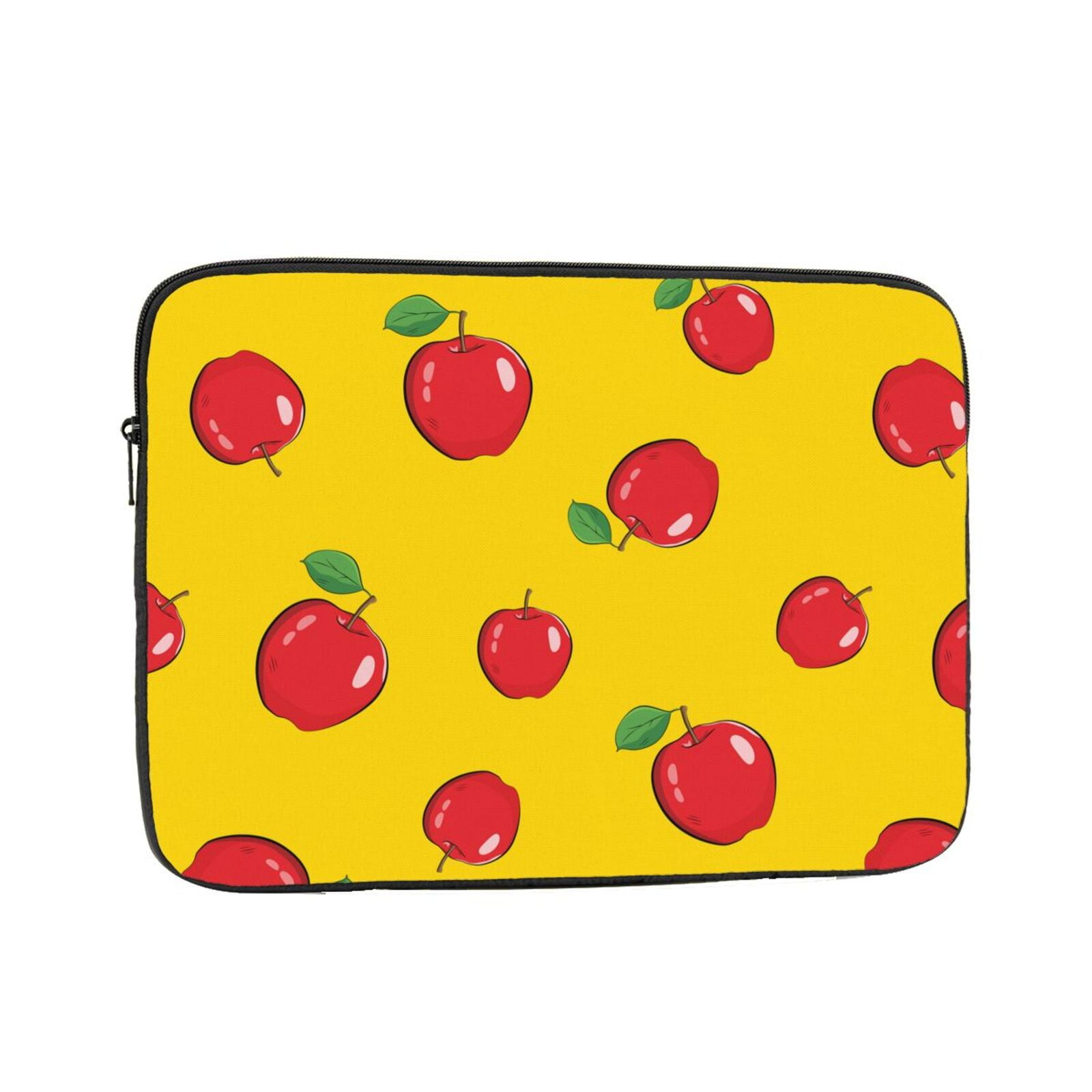 Red Drawn Apples Yellow Background 17 inch Portable Laptop Sleeve ...