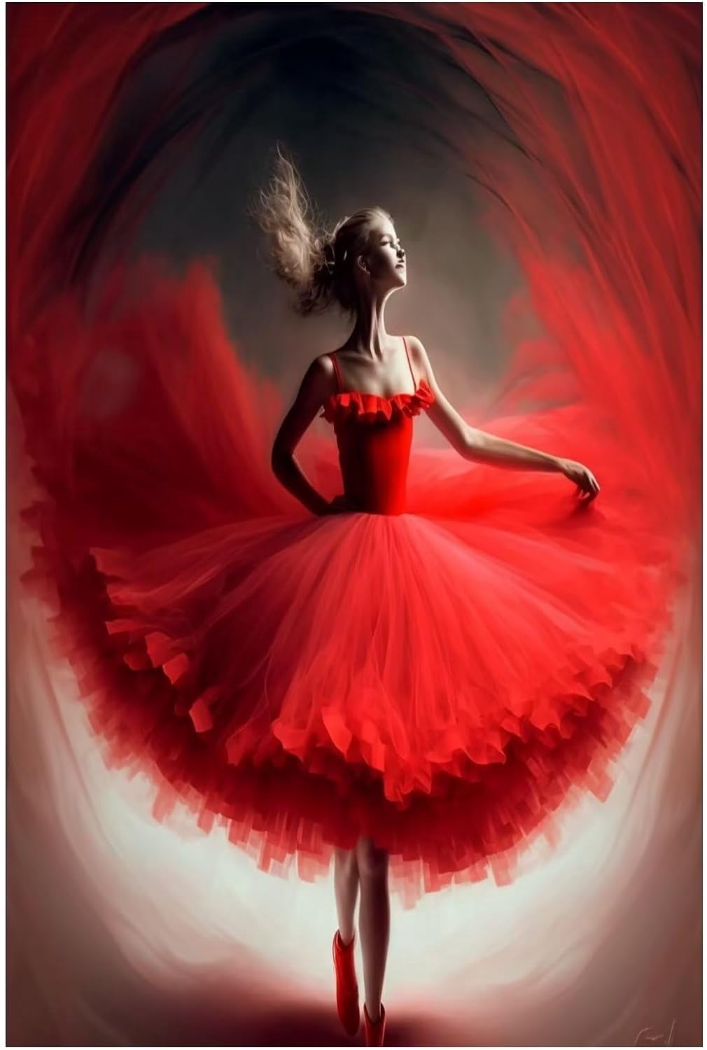 Red Dress Girl Sign, Dancer Retro Metal Girl Dancing Sign for Cafe Bar ...