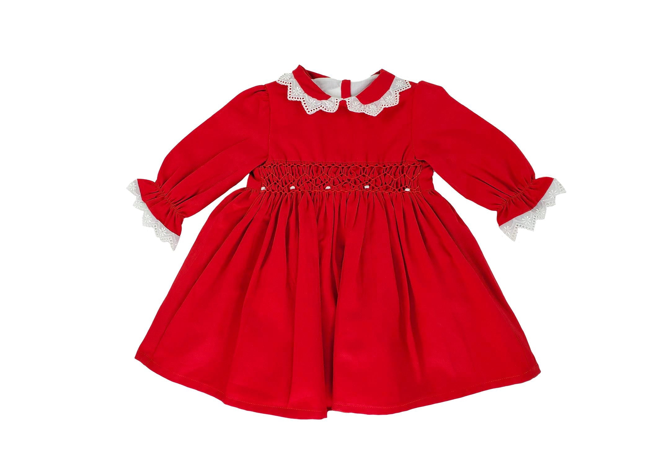 Red Dress, Hand Smocked Long Sleeve, Baby, Toddler, Girl's Dress ...