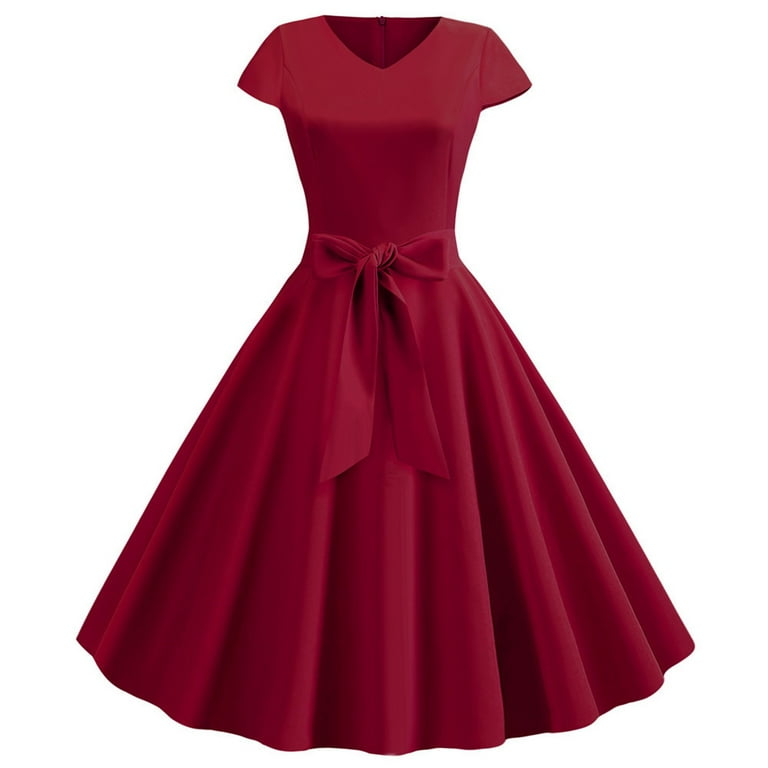 crimson color dress short