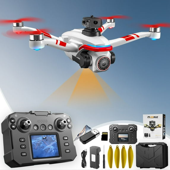 Red Drone With 1080P Screen Remote Control Brushless Motor And Cool ...