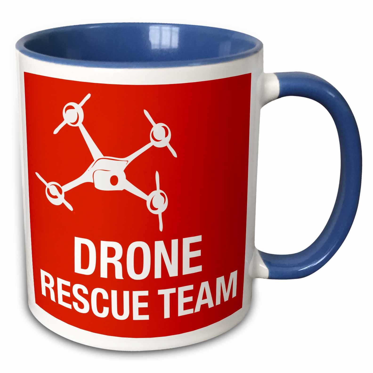 Red Drone for Rescue Team in the air 15oz Two-Tone Blue Mug mug-179912 ...