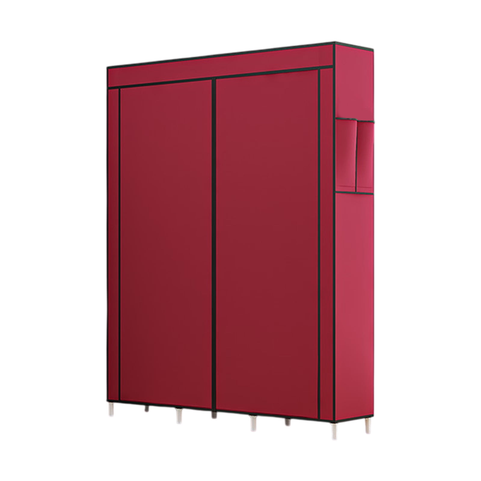 Red Dustproof Closet Wardrobe Multifunctional Fabric Storage Cabinet ...