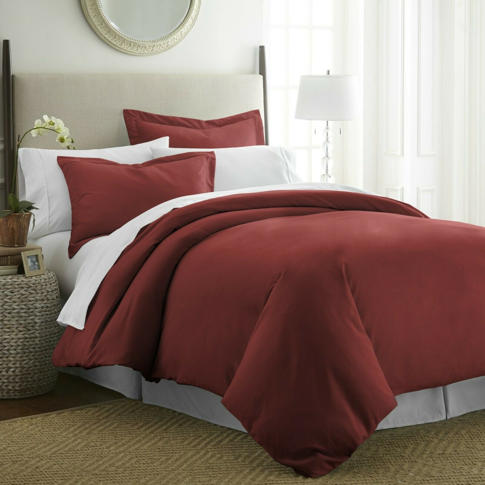 Red Duvet Cover Full/Queen Size Set, 3 Pcs Soft Comfy Duvet Not Quilted ...