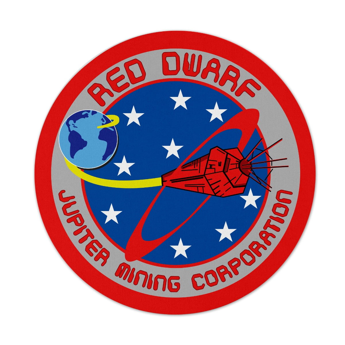 Red Dwarf Patch Logo 1/4" Thick Round Mouse Pad - Walmart.com