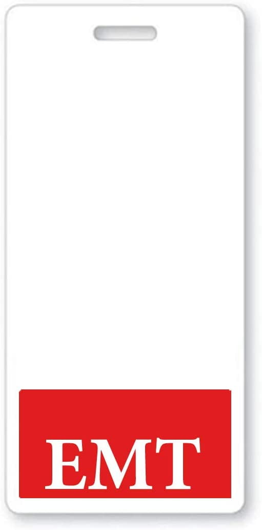 Red EMT Badge Buddy - VERTICAL - Heavy Duty Spill Proof & Tear ...