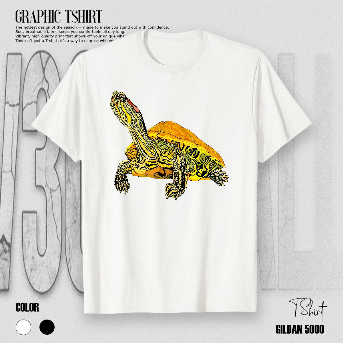 Red Eared Slider Turtle Vibrant Pet Lover Nature Art Unisex T-Shirt ...