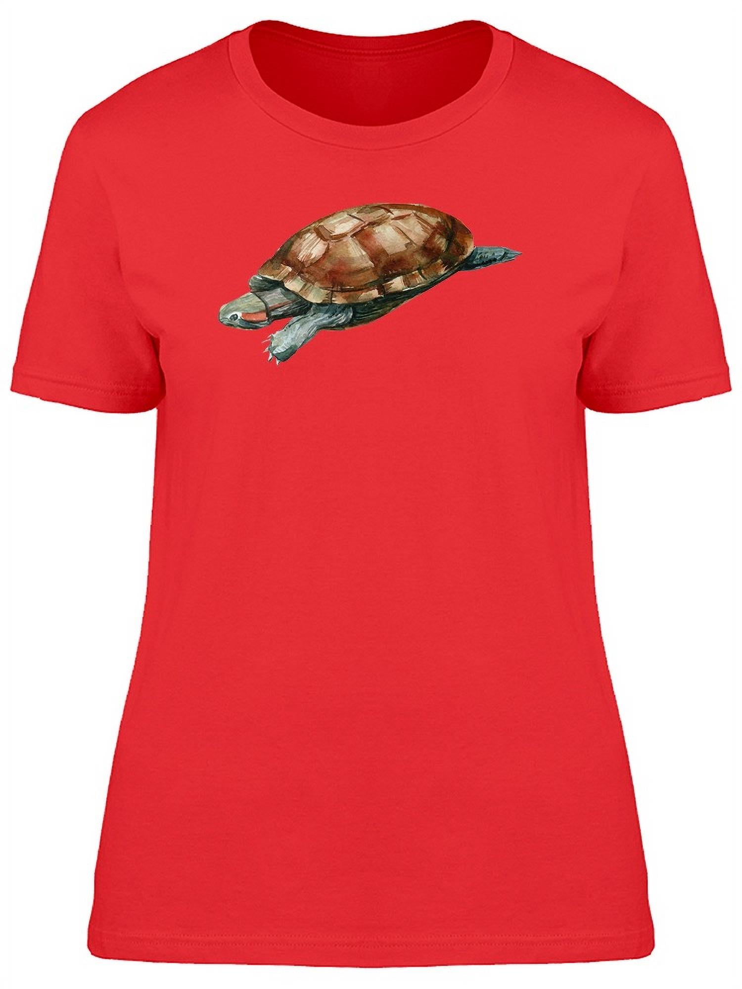 Red-Eared Slider Watercolor T-Shirt Women -Image by Shutterstock ...